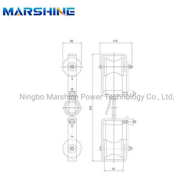 Aerial Cable Stringing Pulley Roller Wire Rope Sheave Alloy Material